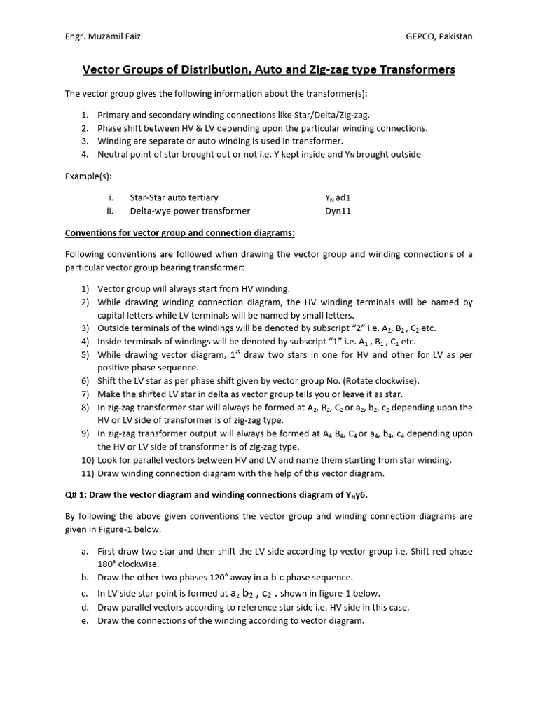Transformer Vector Groups Explained | PDF | Electrical Engineering ...