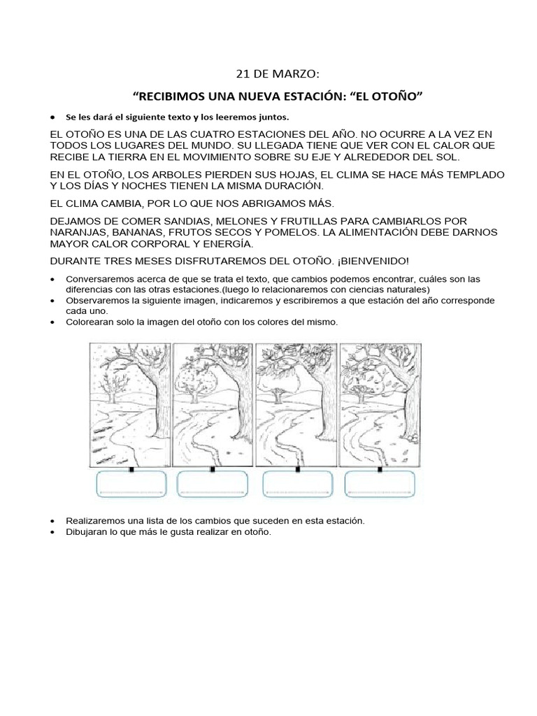 Descubriendo el Otoño: Cambios y Actividades | PDF
