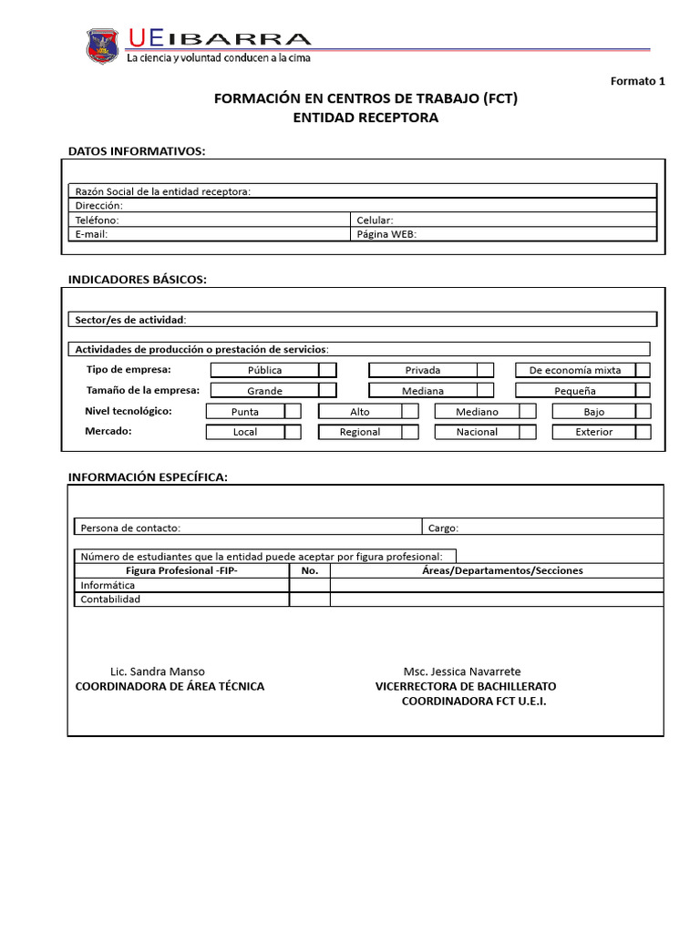FCT Formatos 2023-2024-Estudiante | PDF | Business | Economias