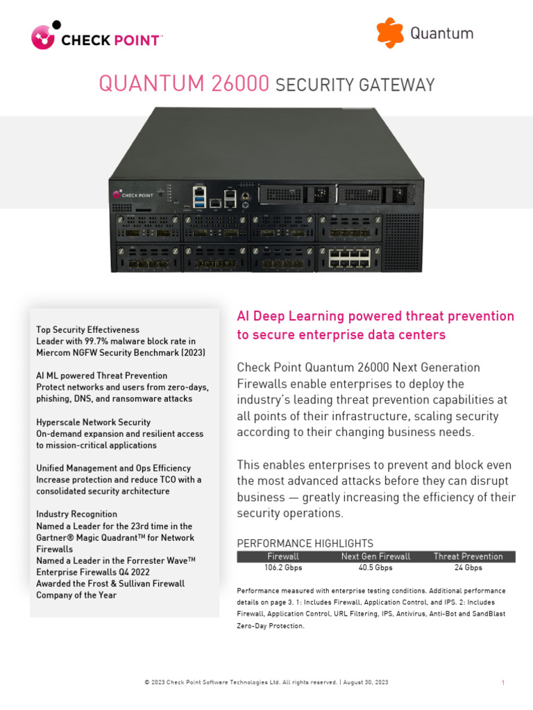 Security Gateway Datasheet | PDF | Firewall (Computing) | Computer Security