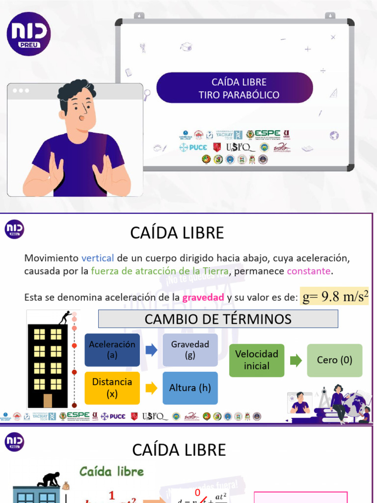 Física: Caída Libre y Tiro Parabólico | PDF | Velocidad | Gravedad