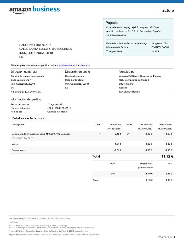 Invoice | PDF | Documentos empresariales