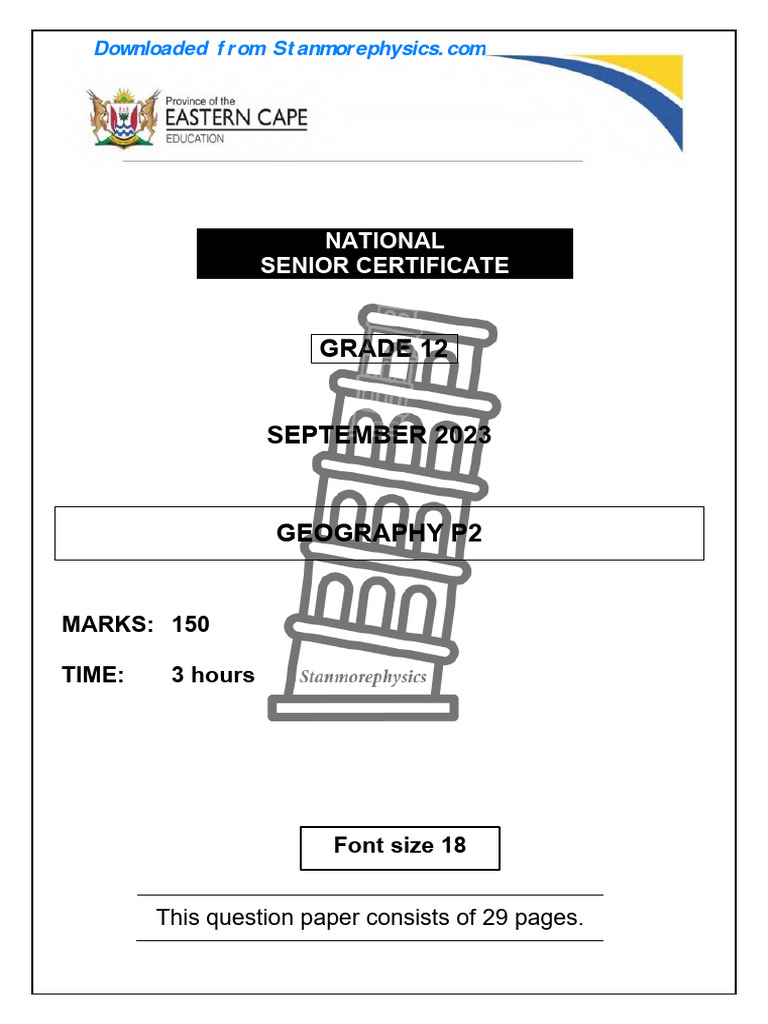 EC Geography Grade 12 September 2023 P2 and Memo | PDF | Infrastructure | Agriculture