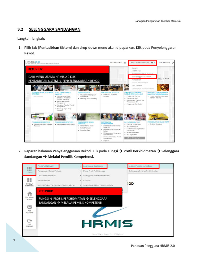 Nota Selenggara Sandangan HRMIS | PDF