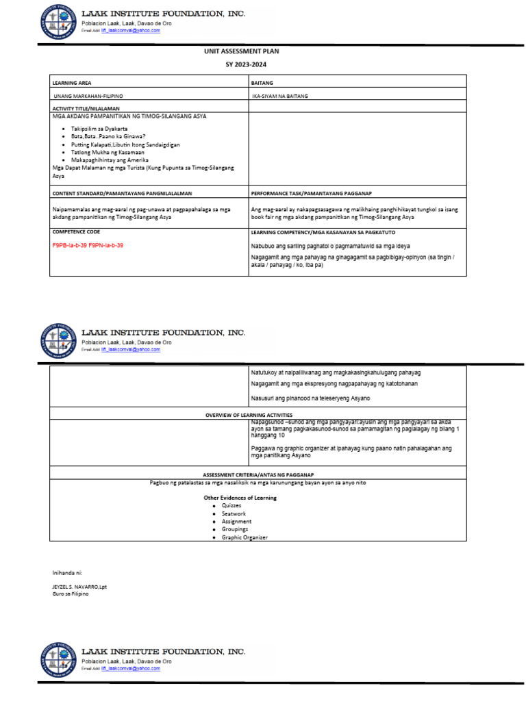 Unit-Assessment G9 Map | PDF