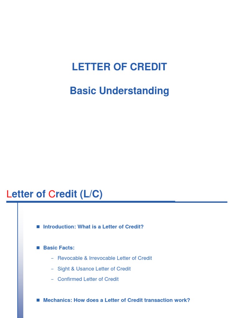 LC Presentation | PDF | Letter Of Credit | Money