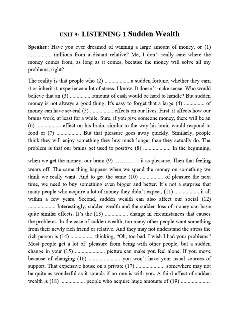 Unit 9 - Lis 1+2 | PDF | Feeling | Happiness