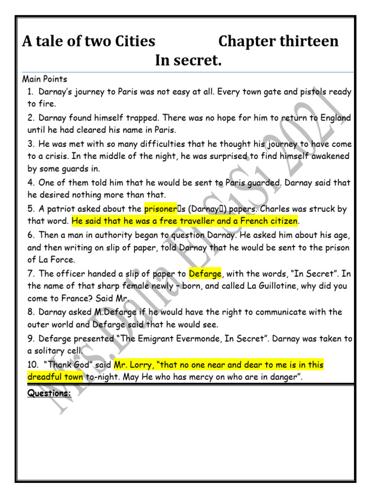 Darnay's Arrest in Revolutionary Paris | PDF | A Tale Of Two Cities