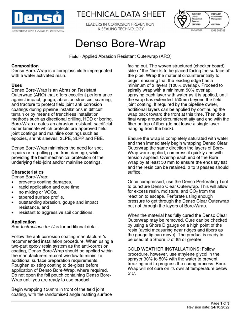 Denso-Bore-Wrap | PDF | Aluminium Foil | Coating