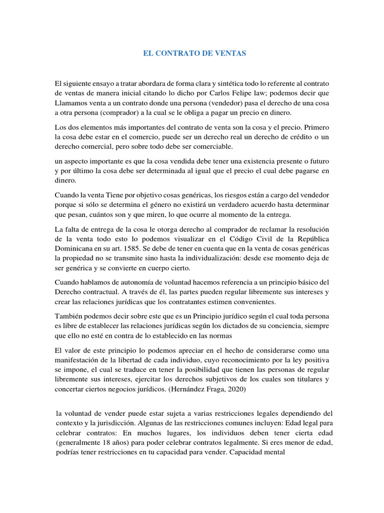Tarea 2 Contracto de Venta | PDF | Justicia | Crimen y violencia