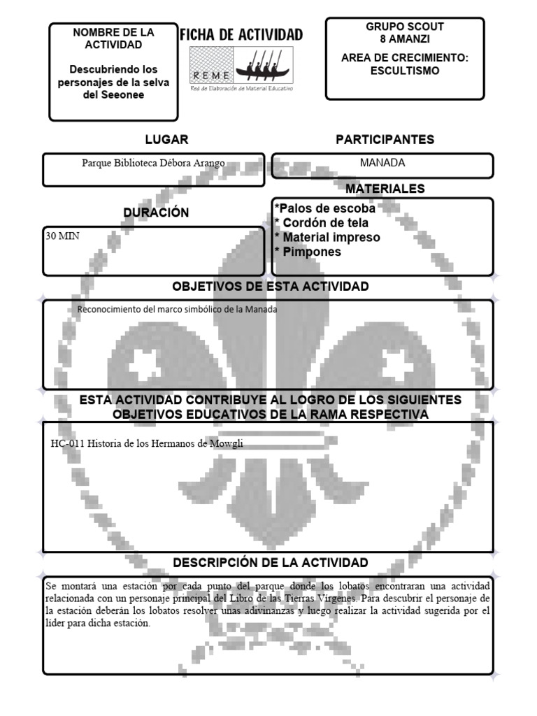 Ficha Reme en Blanco | PDF