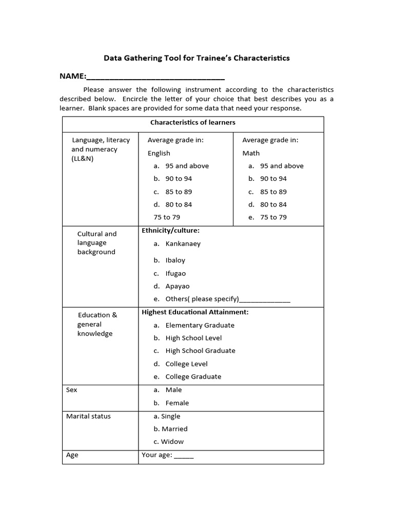 Data_Gathering_Tool_for_Tra | PDF | Learning | Learning Styles