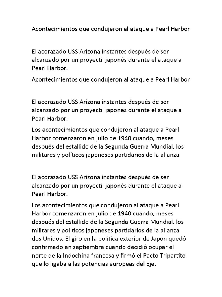 al ataque Harbor | PDF | Imperio de japón | Ataque a Pearl Harbor
