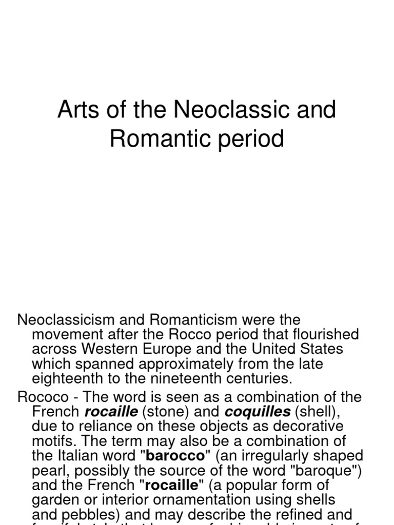 Arts of the Neoclassic and Romantic Period | PDF | Romanticism | Paintings