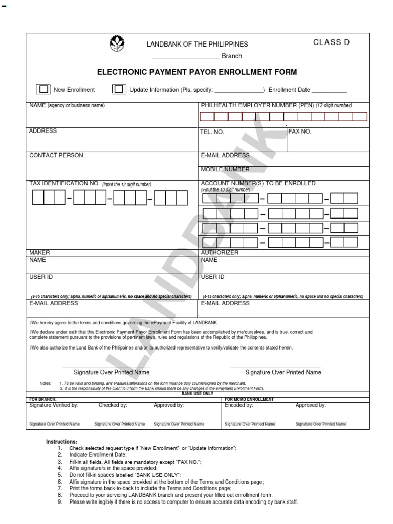 Phic Eps Enrollment Form | PDF | Email Address | Debit Card