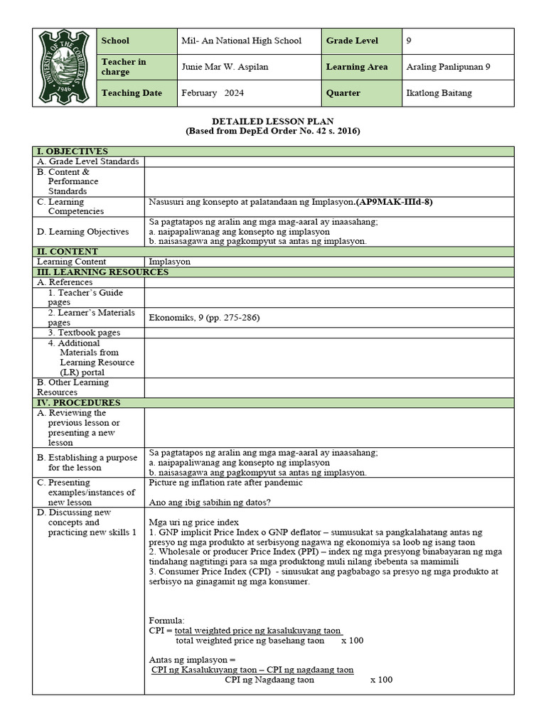 Implasyon LP 1 | PDF