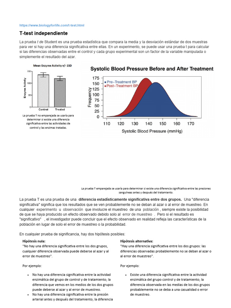 T de Student (1) | PDF | Experimentar | Prueba de hipótesis estadísticas