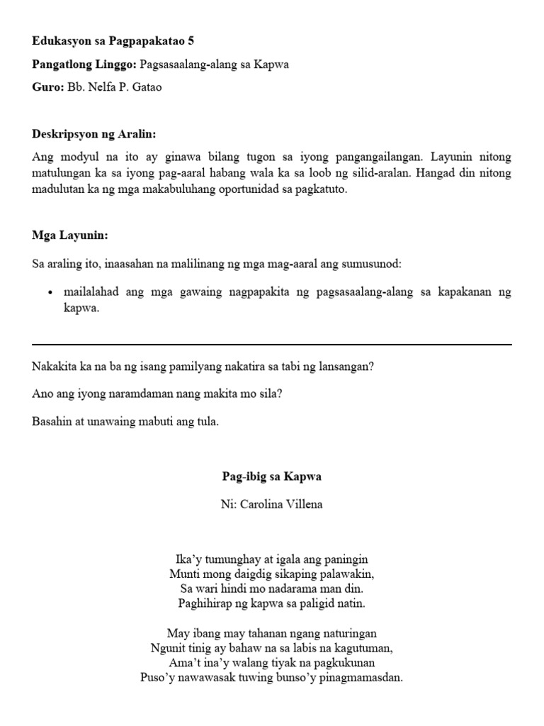 Esp 5 Module April 4 2024 | PDF