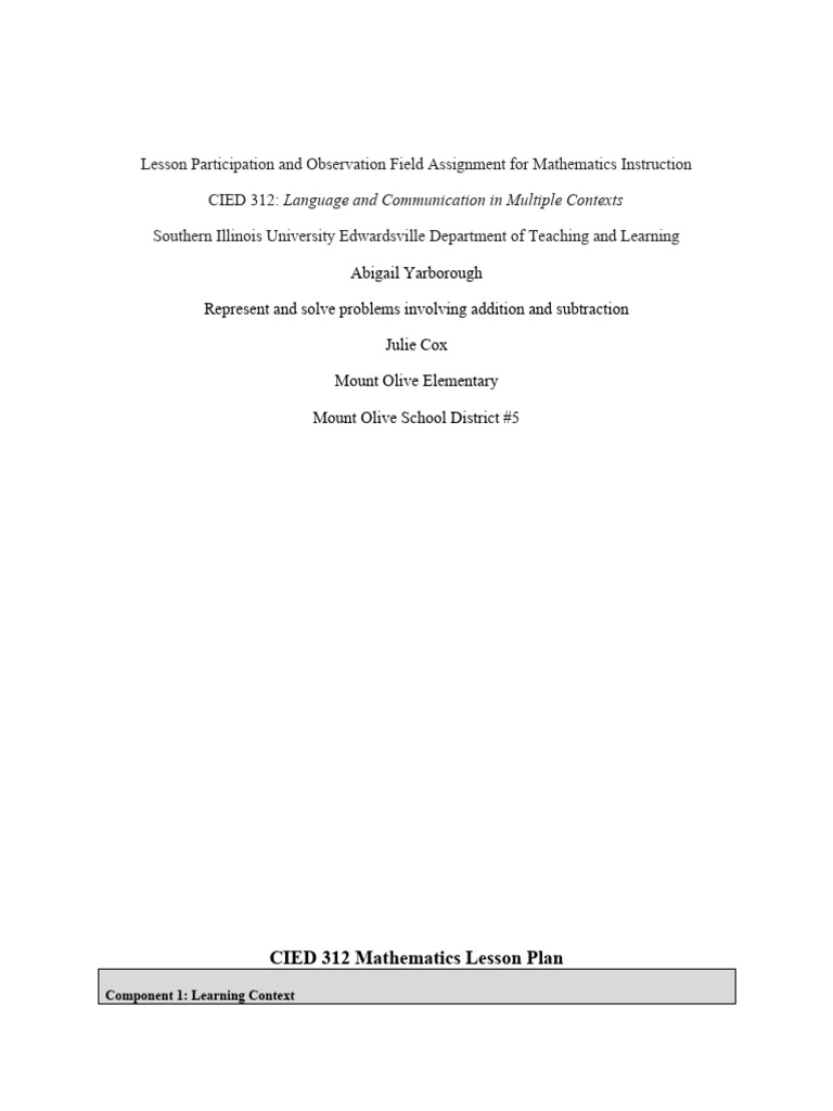 Lesson Participation and Observation 2 | Download Free PDF | Pedagogy | Learning