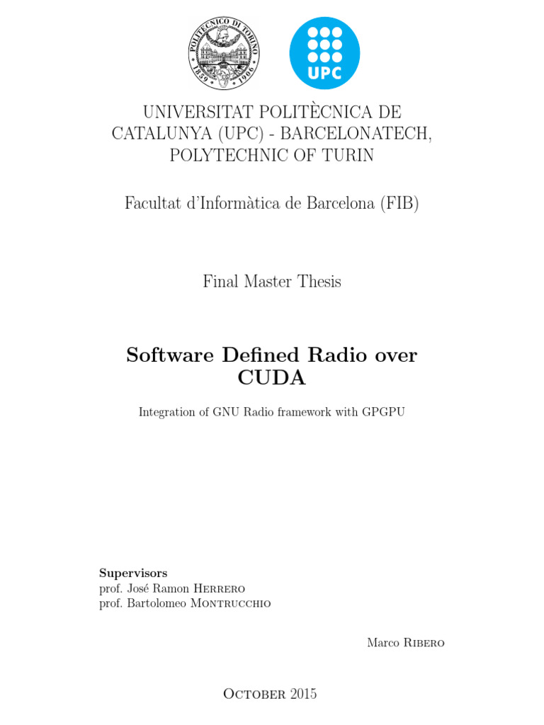 Software Defined Radio Over Cuda | PDF | Software Defined Radio | Thread (Computing)