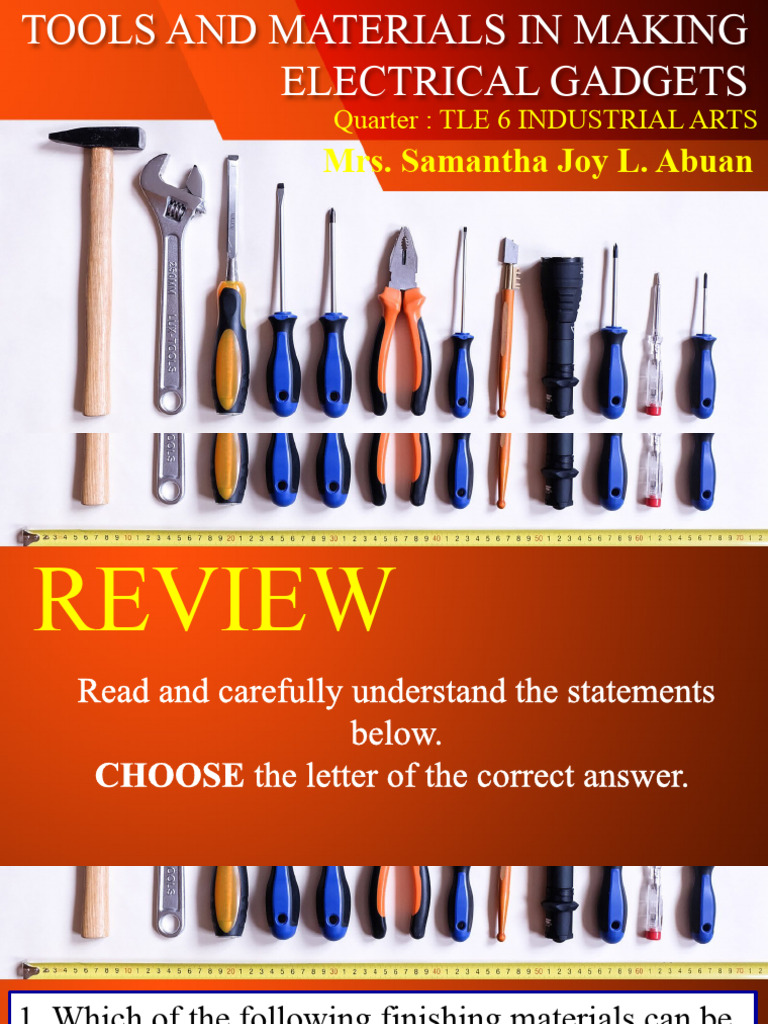 Tools for Electrical Gadget Making | PDF | Electrical Connector ...