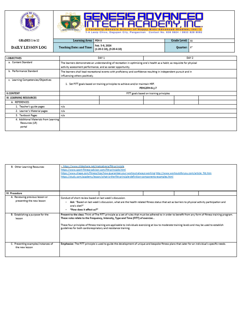 Week 6 PEH II | PDF | Strength Training | Physical Fitness