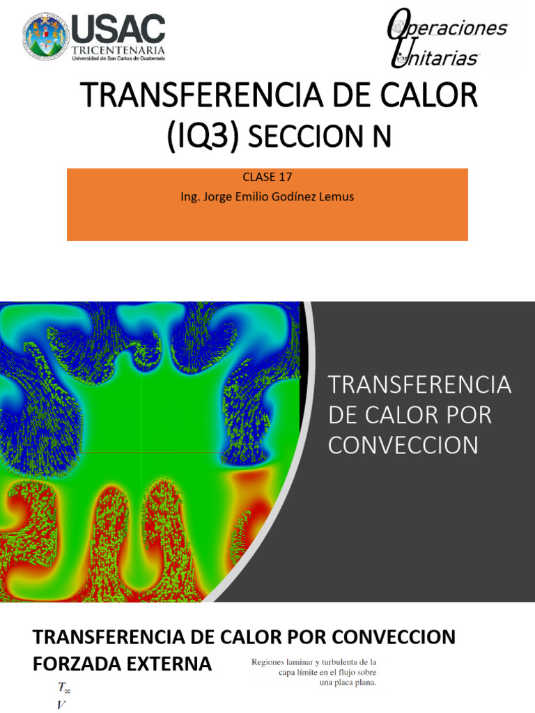 CLASE 17 TC Convección Forzada Externa II | PDF | Convección | Transferencia de calor
