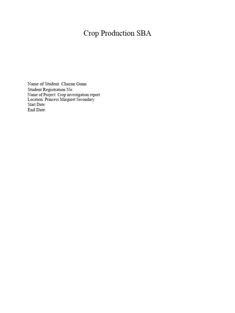 Chazan Gunn Crop Production SBA | PDF | Fertilizer | Agriculture