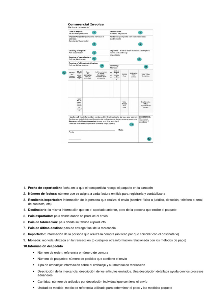 Factura Comercial Pdf Business Gestión De La Cadena De Suministro