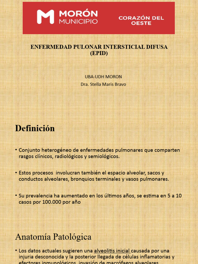 Enfermedad Pulonar Intersticial Difusa (Epid) | PDF | Neumonía | Enfermedades y trastornos
