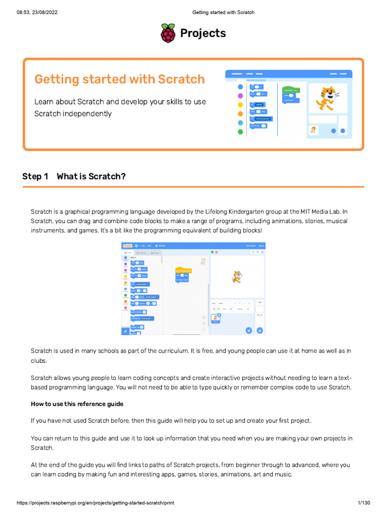 Getting Started With Scratch | PDF | Scratch (Programming Language) | Computing