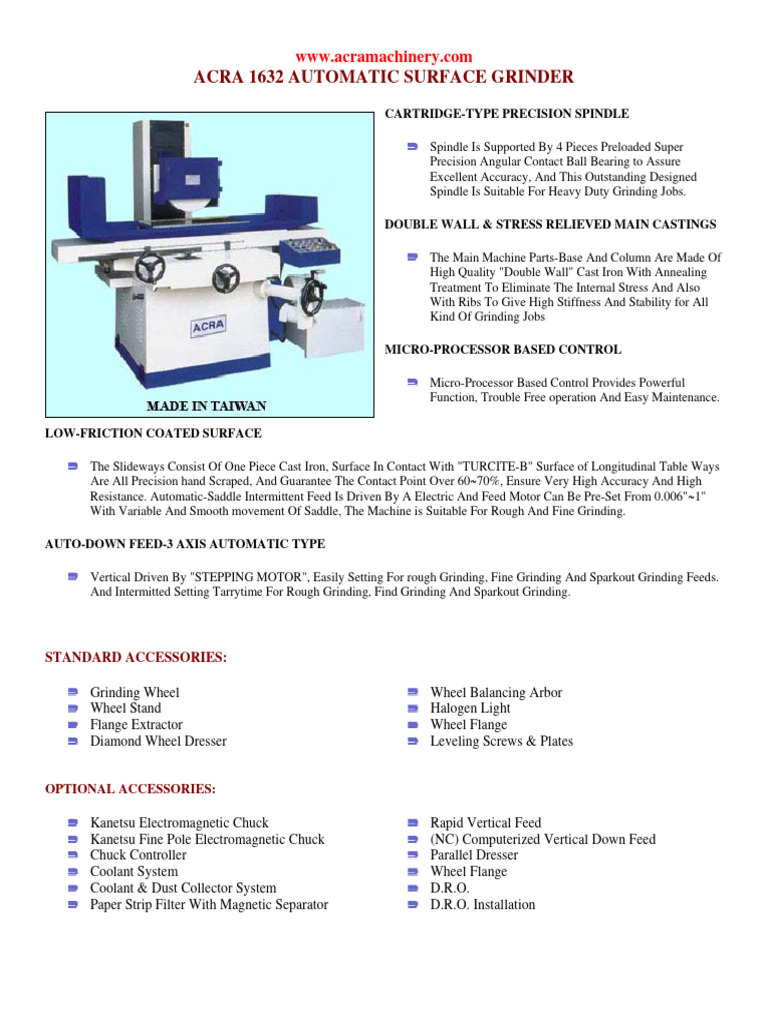 1632HS_BROCHURE | PDF | Grinding (Abrasive Cutting) | Tools