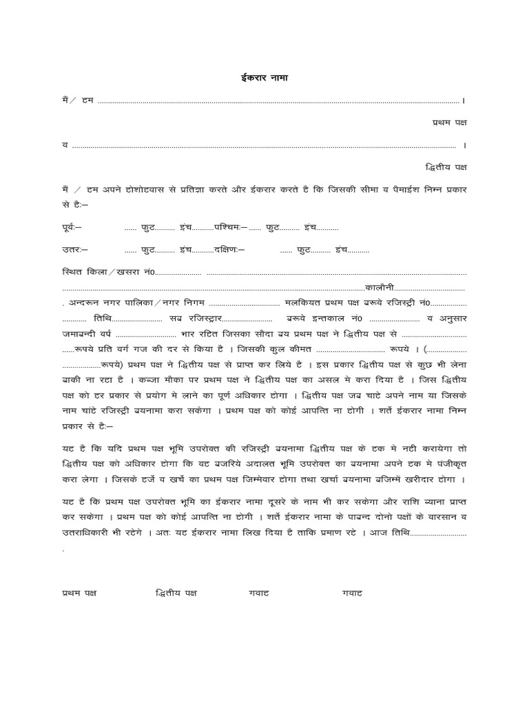 Agreement Plot Hindi | PDF