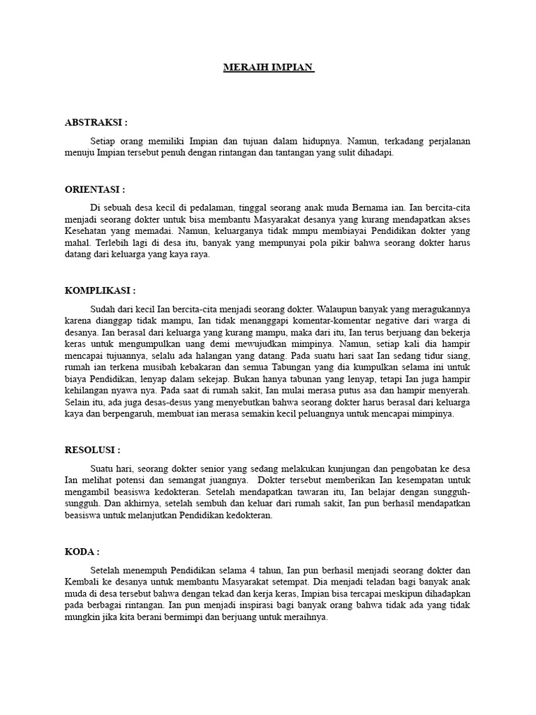 MERAIH IMPIAN (Ujian Praktek) | PDF | Pengembangan Diri | Kesehatan ...