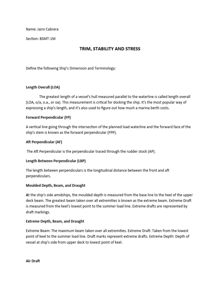 Trim Stability and Stress | PDF