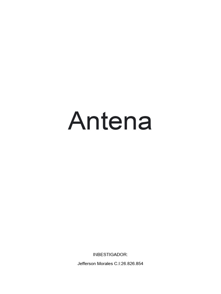 Antena | PDF | Antena (Radio) | Red de computadoras