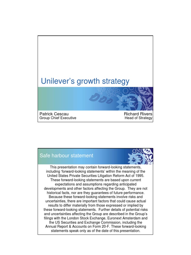 Unilever Growth - Strategy - Slides | PDF