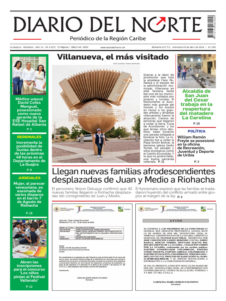 Diario Del Norte 03 de Abril de 2024 | PDF