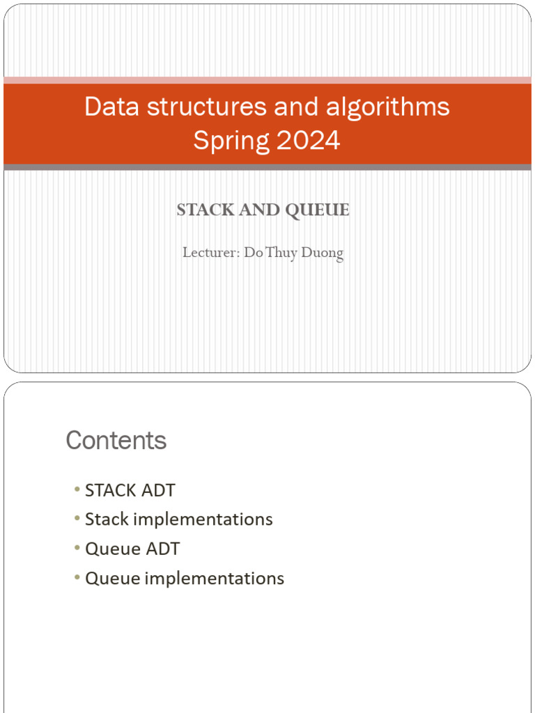 Lecture 7 Stackqueue S2024 Pdf Queue Abstract Data Type Computer Science