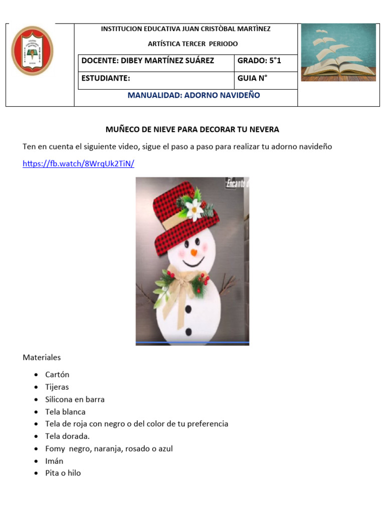 Manualidad: Muñeco de Nieve Navideño | PDF