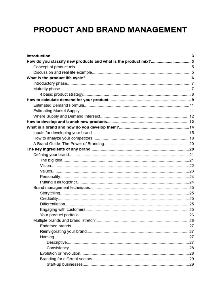 PRODUCT AND BRAND MANAGEMENT | PDF | Brand | Product (Business)