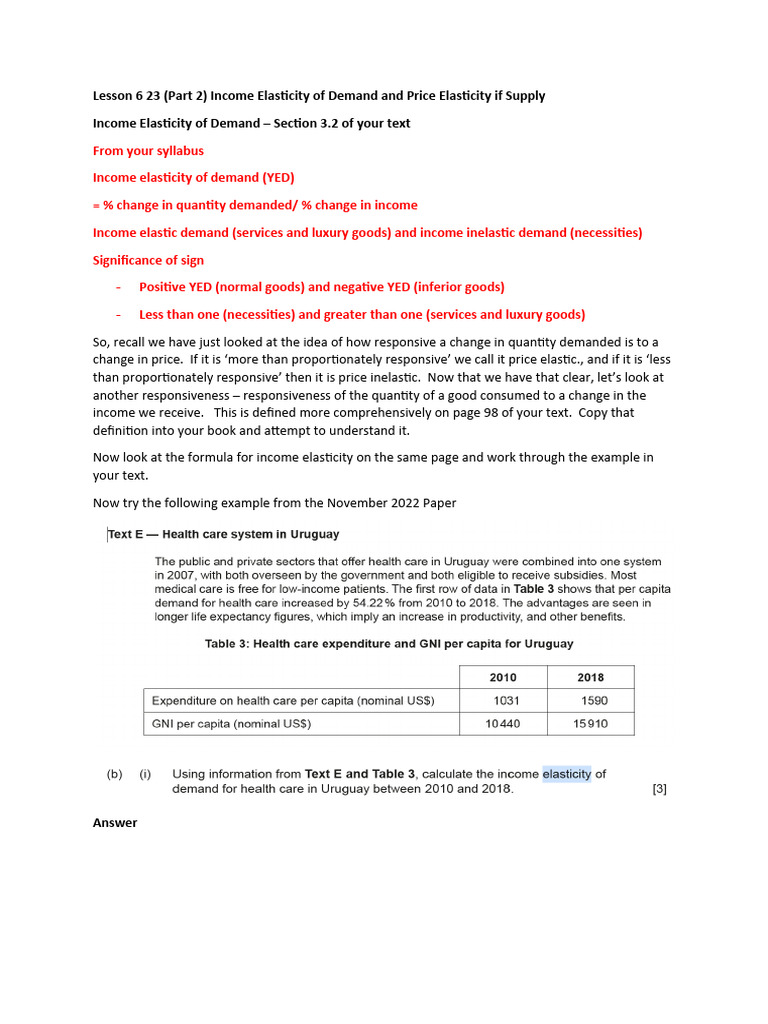 Income Elasticity of Demand | PDF | Price Elasticity Of Demand | Elasticity (Economics)
