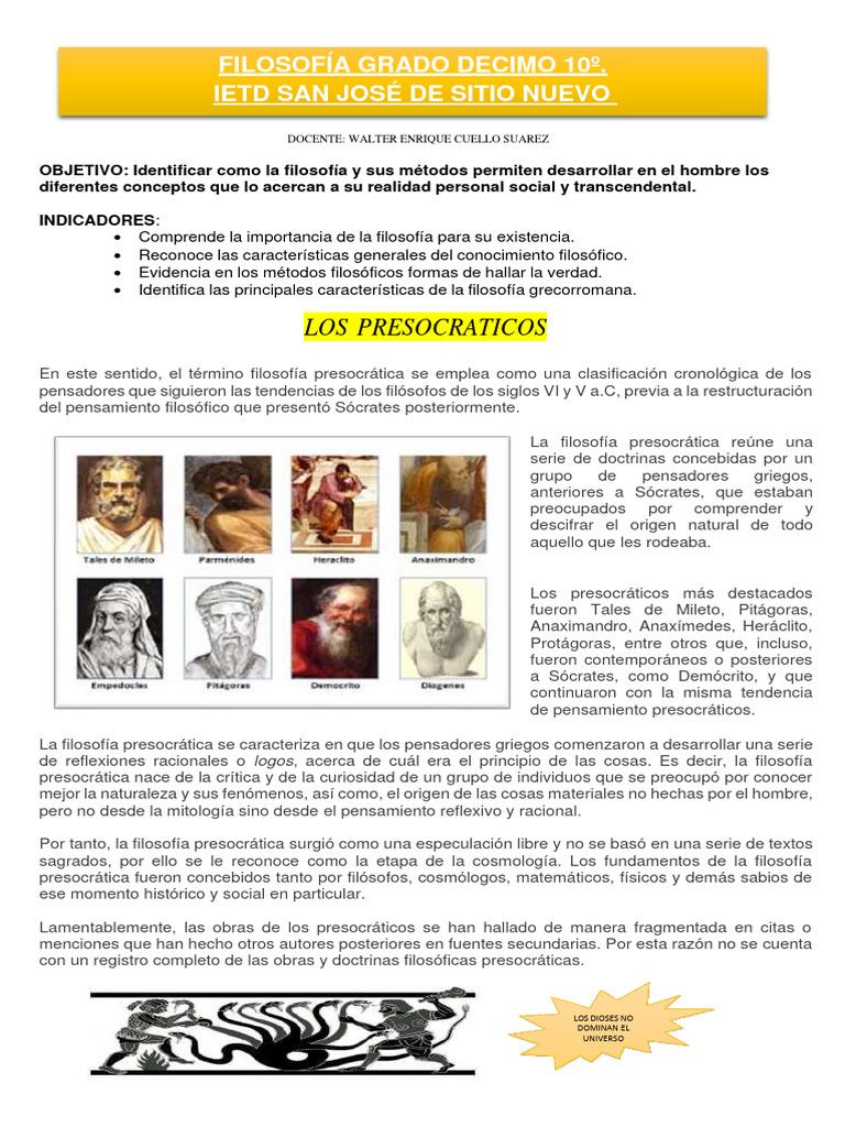 Presocraticos | PDF | Filosofía griega antigua | Metafísica