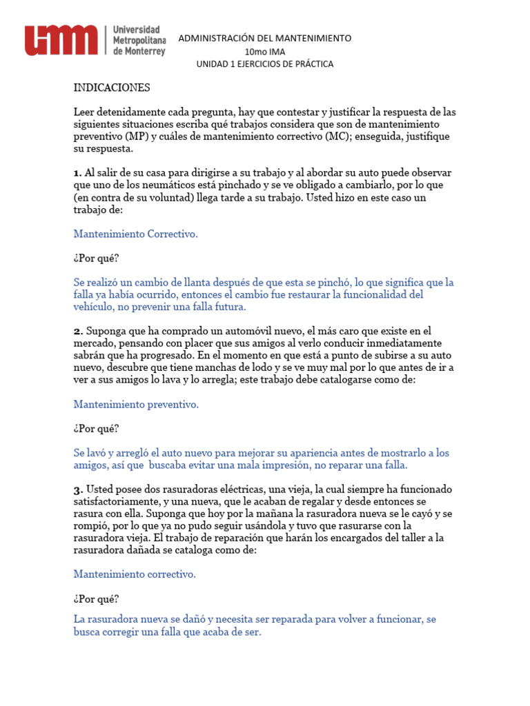 Ejercicio 1 Adm. Mant. | PDF | Tecnología