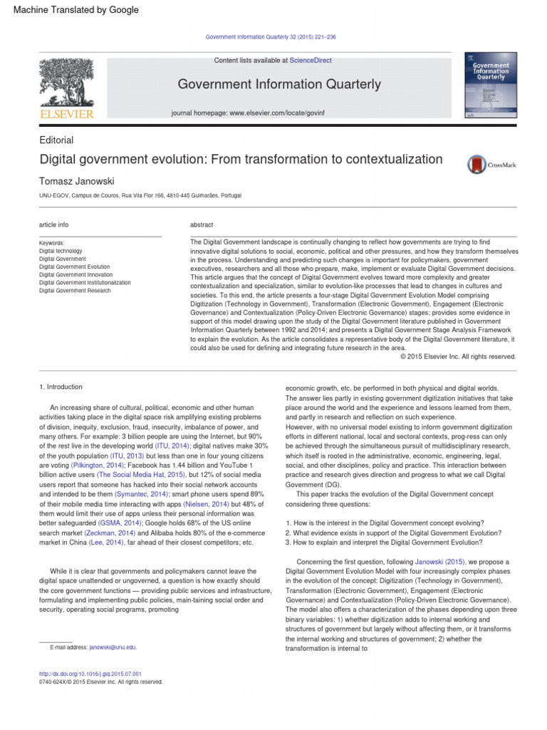 Government Information Quarterly | PDF | E Government | Information