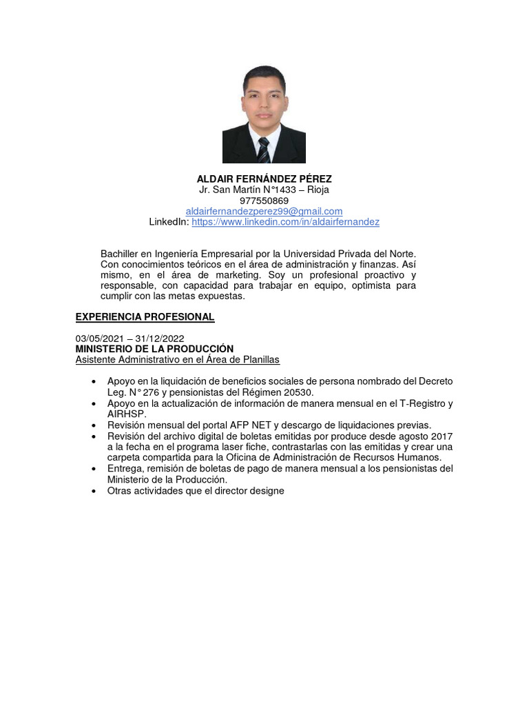 Modelo de CV | PDF | Crecimiento personal y profesional | Negocios