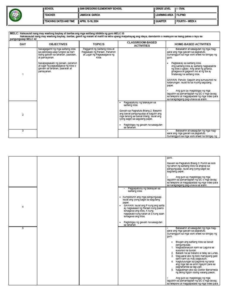 WLP Fil1 Q4 W4 | PDF
