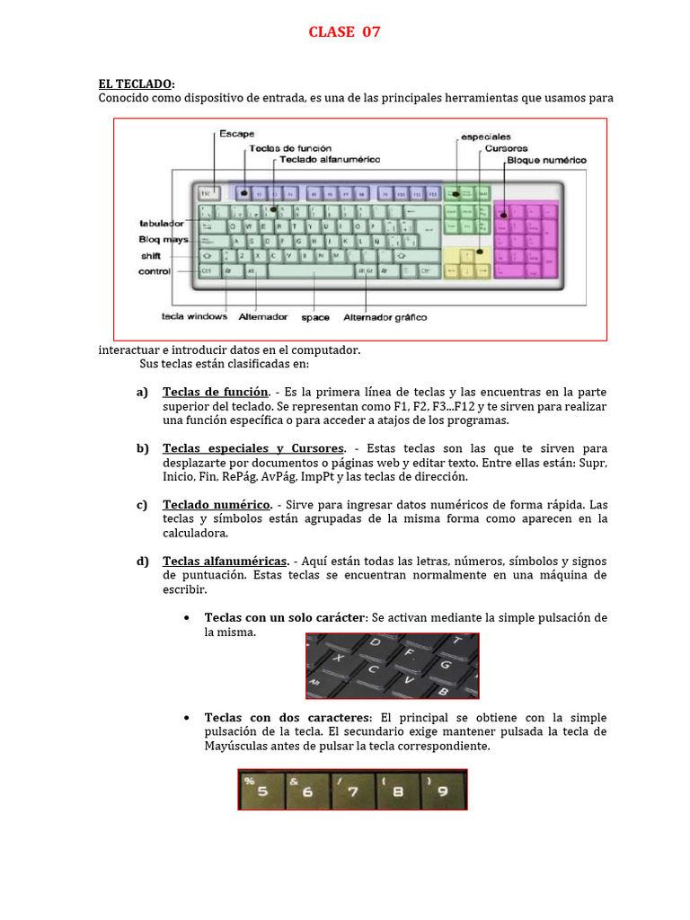 CLASE 7 - Practica Las Técnicas de Mecanografía | PDF | Teclado | La interacción persona-ordenador