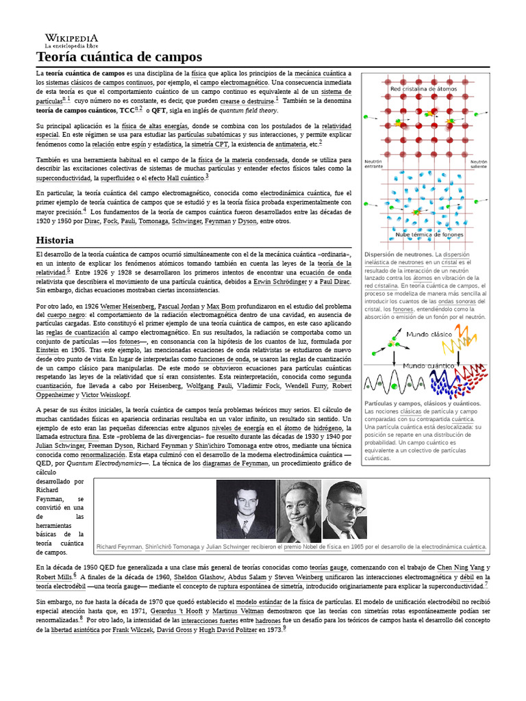 Teoría Cuántica de Campos | PDF | Teoría del campo cuántico | Electrodinámica Cuántica