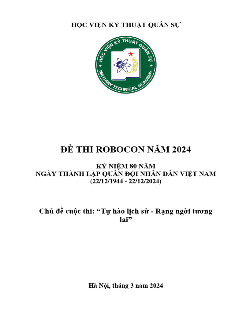 Đề thi Robocon - 2024 - MTA | PDF
